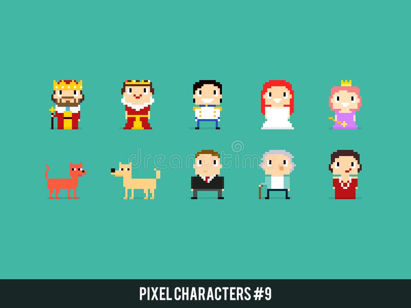 Pixel Characters stock vector. Illustration of isolated - 69285457