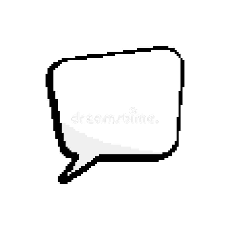 Pixel Chat Speech Bubble for Text. Dialogue Box Pixel Icon. Empty ...