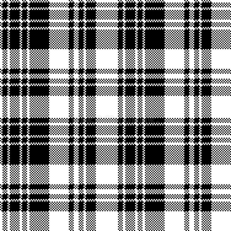 Pixel Check Fabric Texture Black White Seamless Pattern Stock Vector ...