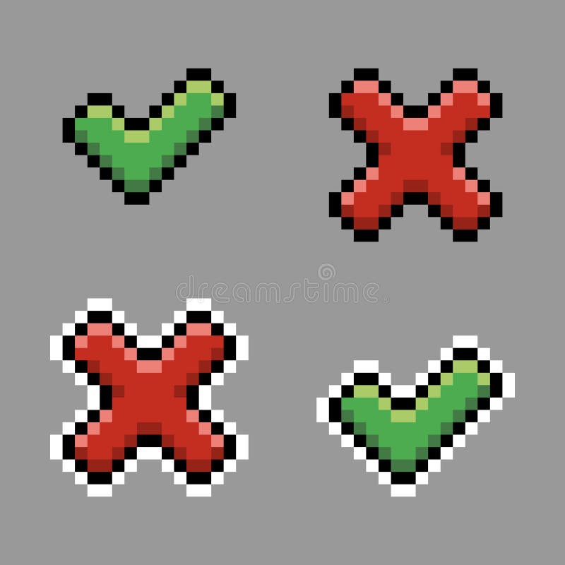 Check Mark Pixel Art Stock Illustrations – 314 Check Mark Pixel Art ...