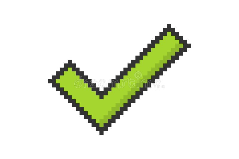 Pixel Check Mark Icon Simple Design. Vector Stock Vector - Illustration ...