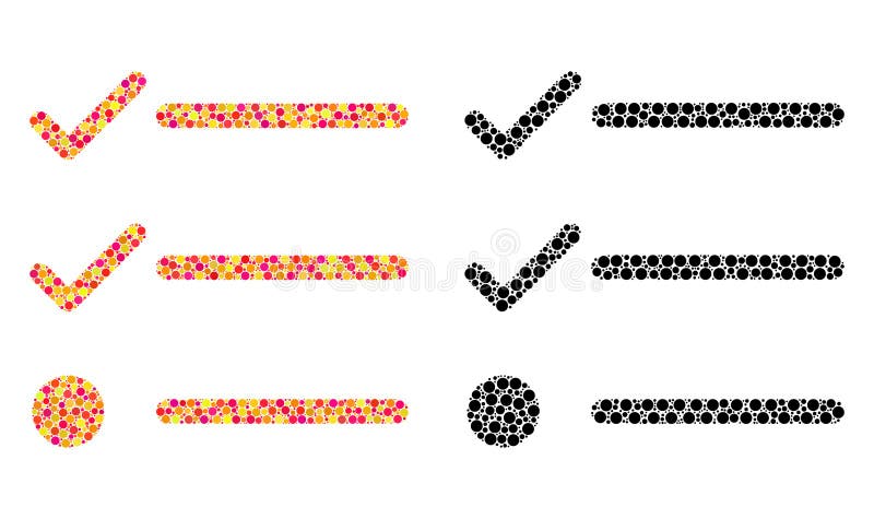 Pixel Checklist Mosaic Icons Stock Vector - Illustration of dots ...