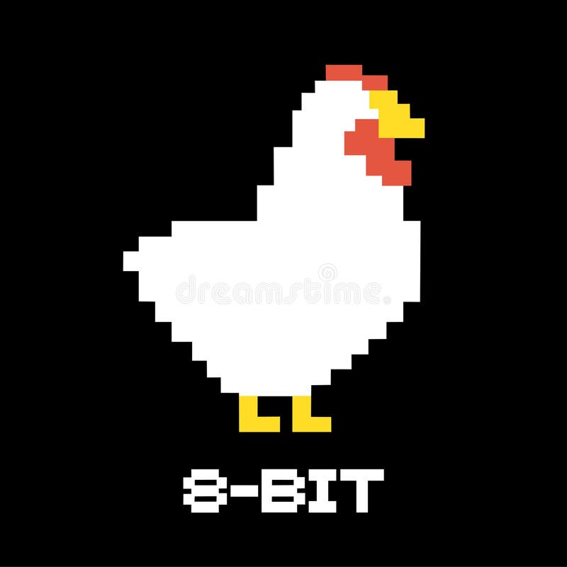 Pixel chicken design stock vector. Illustration of vintage - 303195397