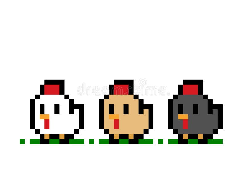 Pixel Chicken Chef Logo Image. Vector Illustration of Pixel Art Stock ...