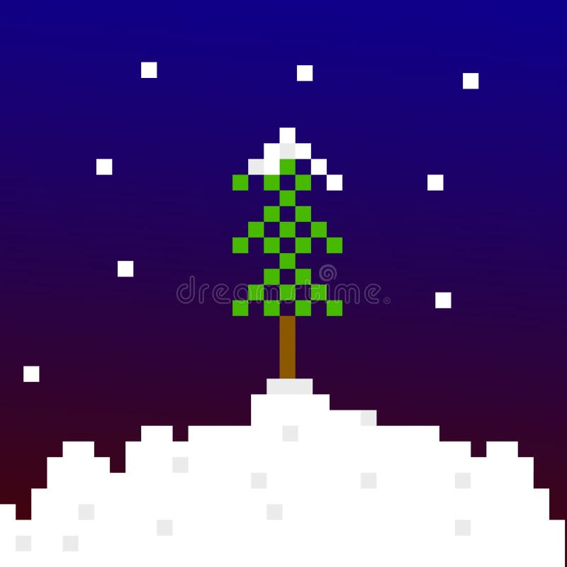 Pixel Christmas tree stock illustration. Illustration of color - 85564813