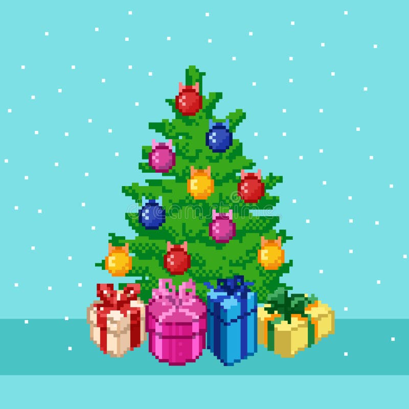 Pixel Art Christmas Santa and Sled Stock Vector - Illustration of slay ...