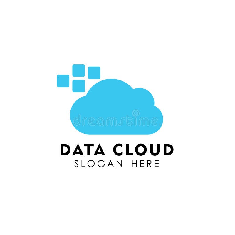 Pixel Cloud Logo Design Template. Data Server Cloud Logo Vector Icon Stock Vector - Illustration ...