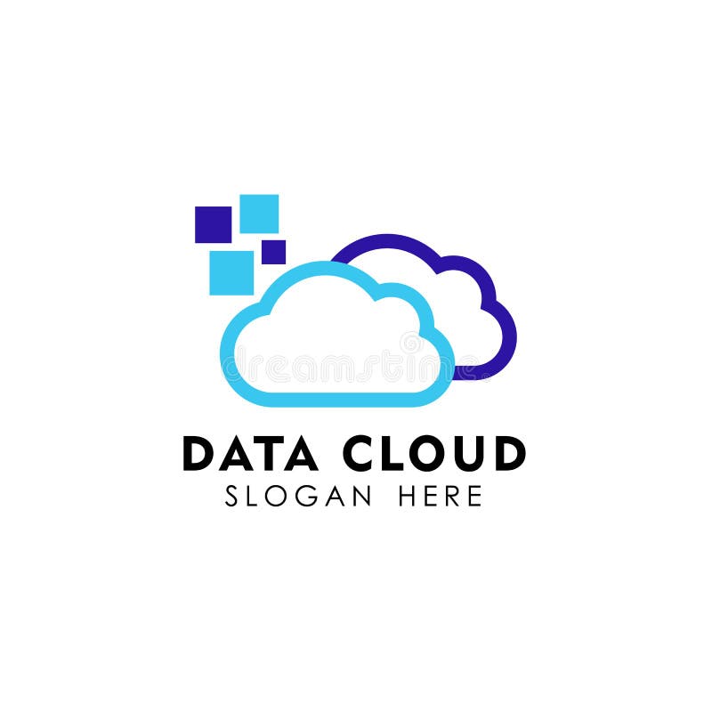 Pixel Cloud Logo Design Template. Data Server Cloud Logo Vector Icon Stock Vector - Illustration ...