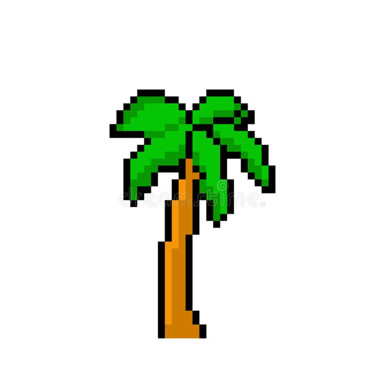 Pixel Coconut Tree Image. Vector Illustration of Cross Stitch and T ...