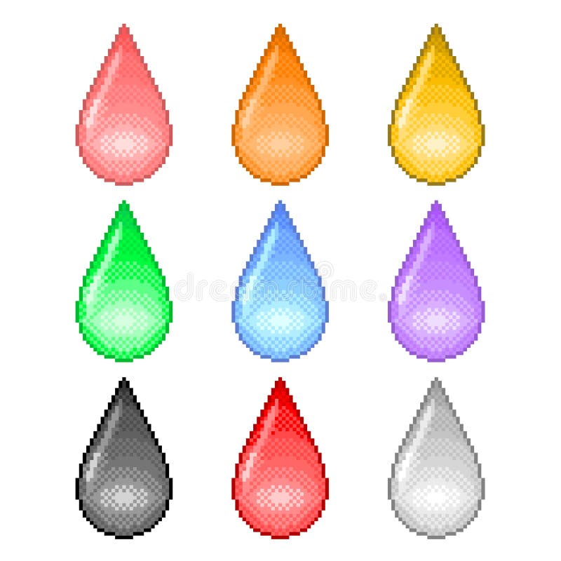Pixel Art Design Of A Blood Drop. Vector Illustration Stock ...