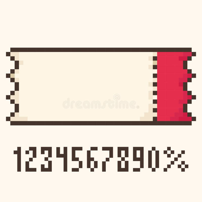 Pixel Coupon.Sale Ticket Template, Discount,bright 8-bit Coupon Stock ...