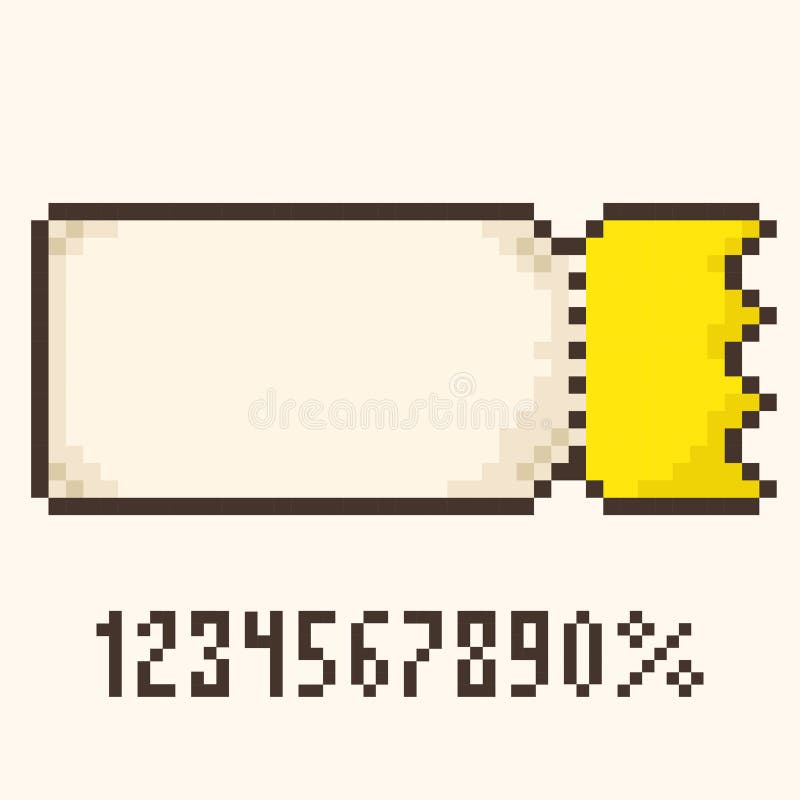 Pixel Coupon.Sale Ticket Template, Discount,bright 8-bit Coupon Stock ...