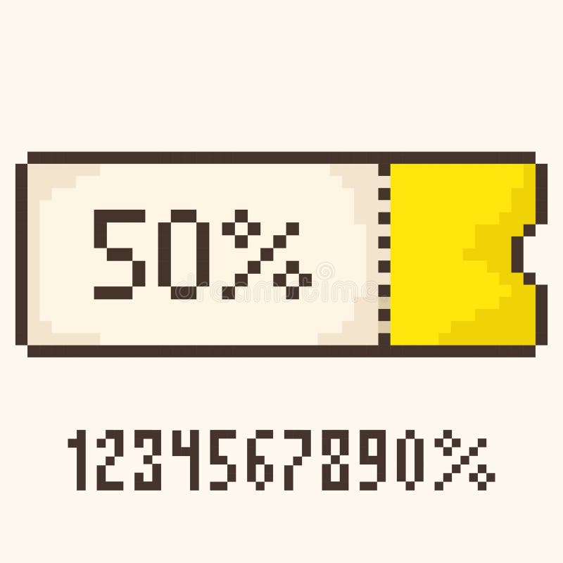 Pixel Coupon.Sale Ticket Template, Discount,bright 8-bit Coupon Stock ...
