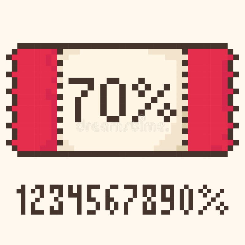 Pixel Coupon.Sale Ticket Template, Discount,bright 8-bit Coupon Stock ...