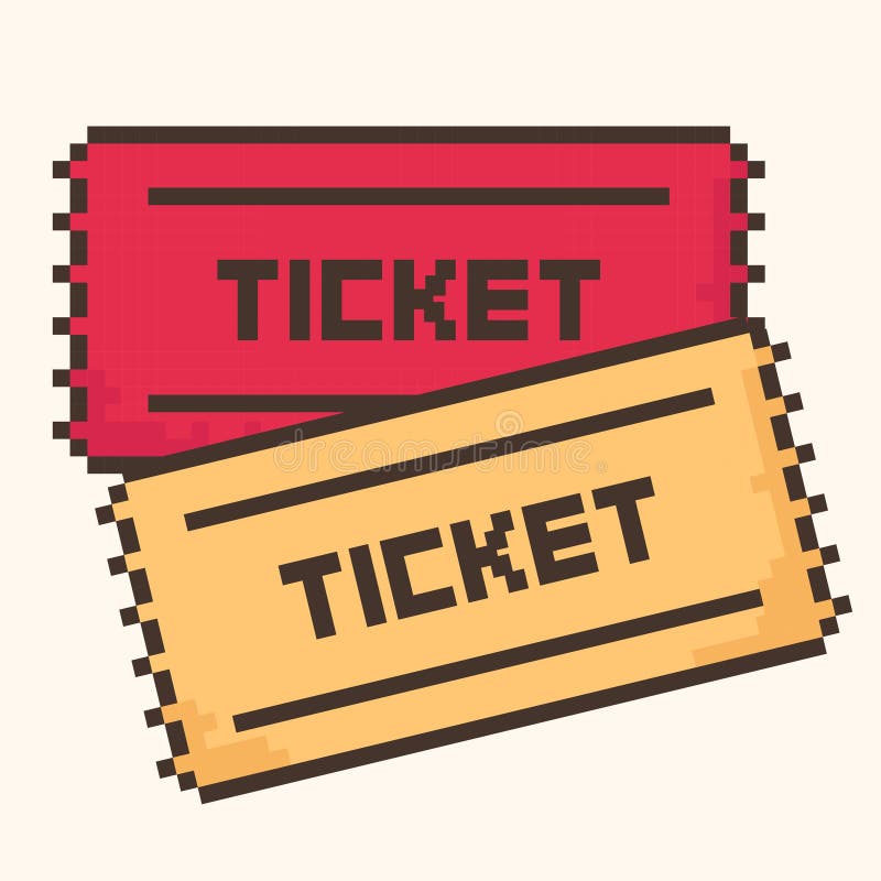 Pixel Coupon.Sale Ticket Template, Discount,bright 8-bit Coupon Stock ...