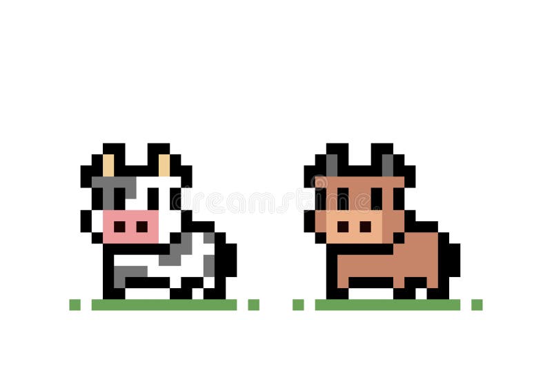 Pixel Cow Stock Illustrations – 1,144 Pixel Cow Stock Illustrations ...