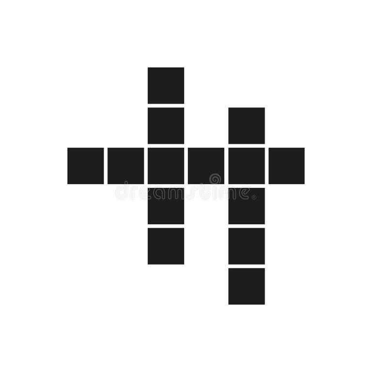 Pixel Cross Icon. Pixelated Grid Shape. Game Object Symbol. Vector ...