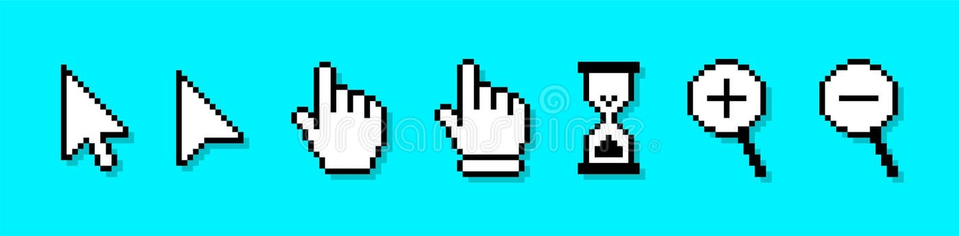Hand Pixelated Mouse Pointers Stock Illustrations – 36 Hand Pixelated Mouse Pointers Stock ...