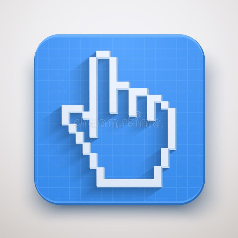 Pixel Cursor Icon Click Mouse Hand Stock Vector - Illustration of page ...