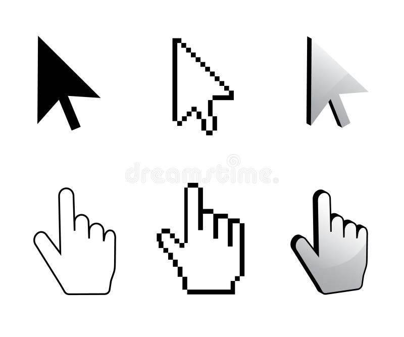 Pixel cursor icons stock vector. Illustration of modern - 28538156