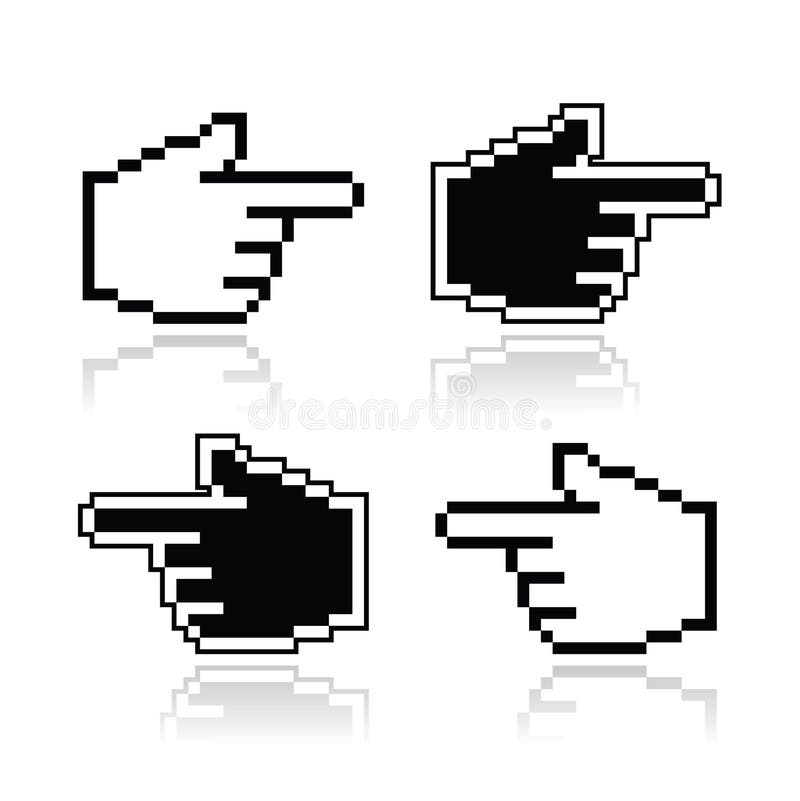 Pixel Cursor Icon Hand - Rock Sign Stock Illustration - Illustration of ...