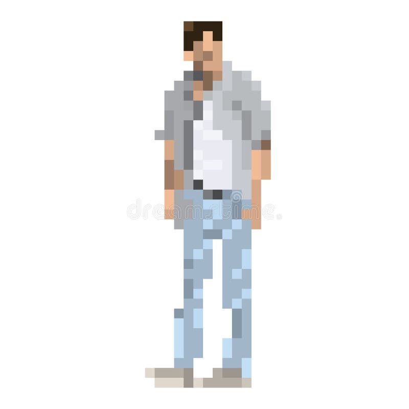 Pixel de mode d'homme illustration stock. Illustration du vieux - 73112380