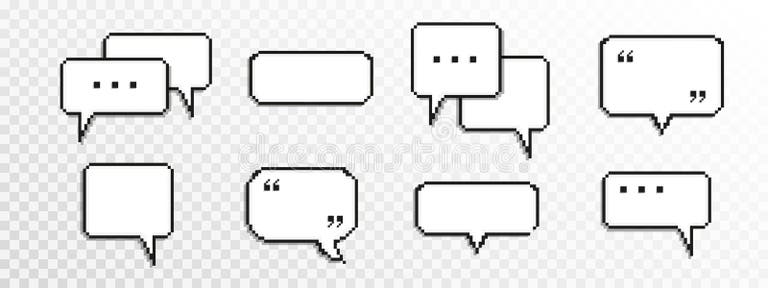 Pixel Dialogue Box. Chat Speech. Communication Box. Dialog Cloud. 8-bit ...