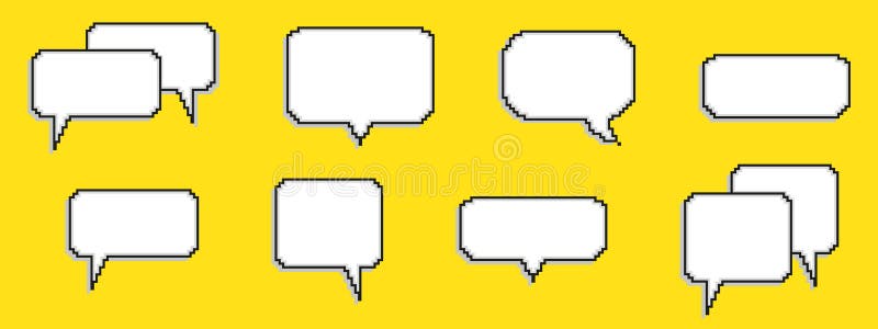 Pixel Dialogue Box. Retro 8 Bit Arcade Game Style Quotes and UI Message ...