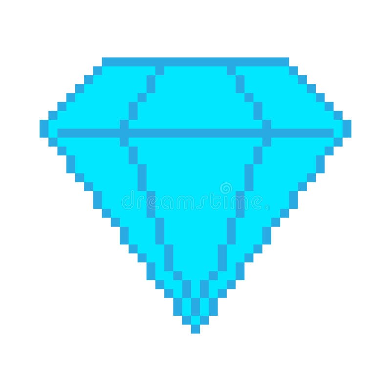 Pixel Diamond Icon Retro Design. Stock Illustration - Illustration of ...