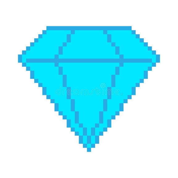 Pixel Diamond Icon Retro Design. Stock Illustration - Illustration of ...