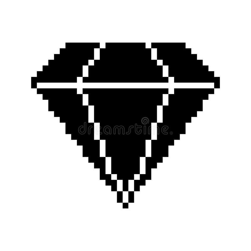 Pixel Diamond Icon Retro Design. Stock Illustration - Illustration of ...