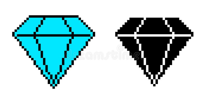 Pixel Diamond Icon Retro Design. Stock Illustration - Illustration of ...