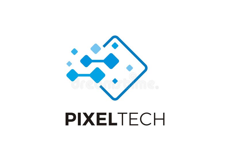 Pixel Digital Tech Logo. System Technology Connection Icon Design Stock ...