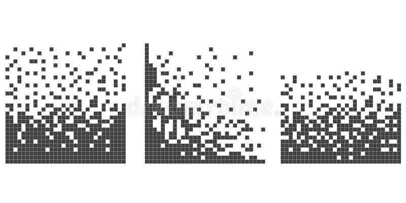 Pixel Disintegration Background. Halftone Fragment. Dispersed Dotted ...