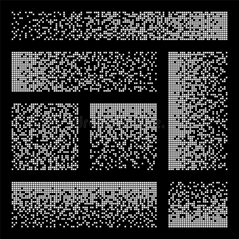 Pixel Disintegration, Decay Effect. Various Rectangular Elements Made ...