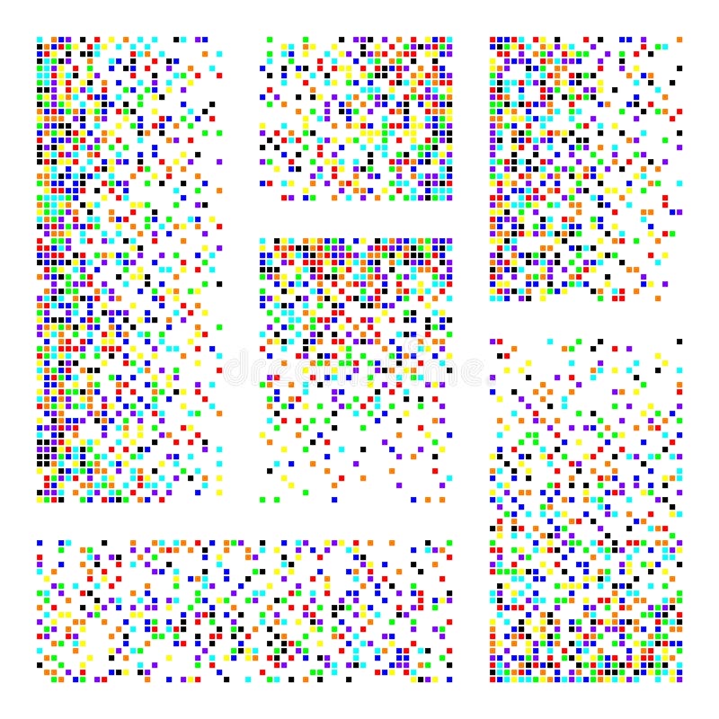 Pixel Disintegration, Decay Effect. Various Rectangular Elements Made ...