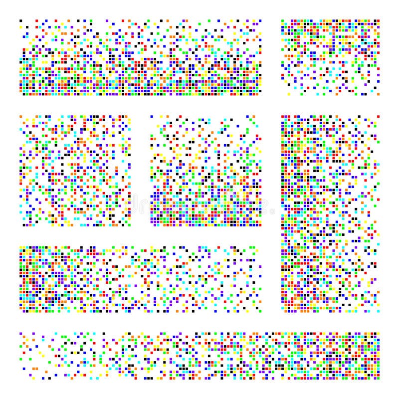 Pixel Disintegration, Decay Effect. Various Rectangular Elements Made ...