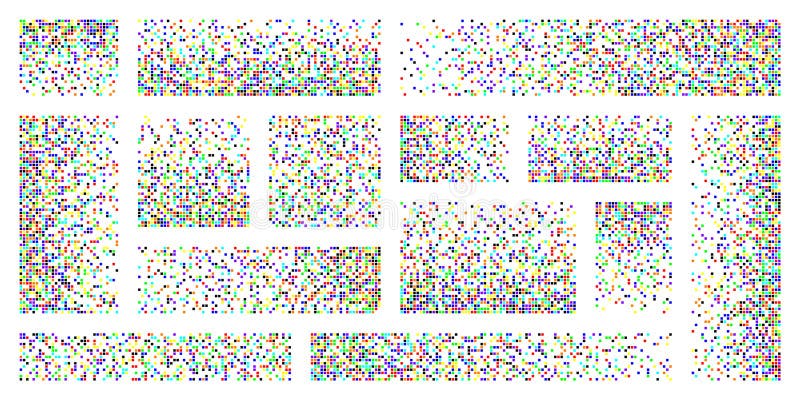 Pixel Disintegration, Decay Effect. Various Rectangular Elements Made ...