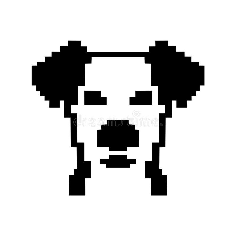 Pixel dog face stock vector. Illustration of cartoon - 340998885