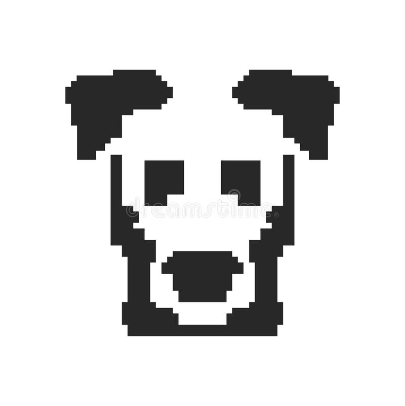 Pixel dog face stock vector. Illustration of icon, face - 352754822