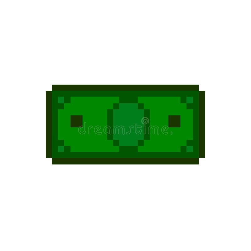 Pixel dollar stock illustration. Illustration of cube - 32663746
