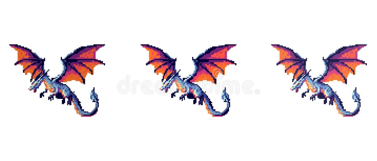 Pixel Dragon Stock Illustrations – 1,026 Pixel Dragon Stock ...