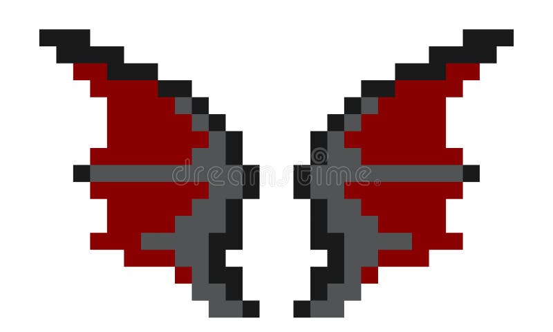 Pixel Dragon Wing Pixel Image. Devil Wing Pattern Stock Vector ...