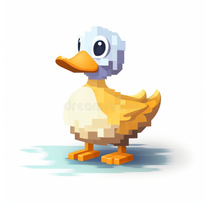 Pixel Duck: Unique Character Design in Minecraft Pixel Art Stock ...