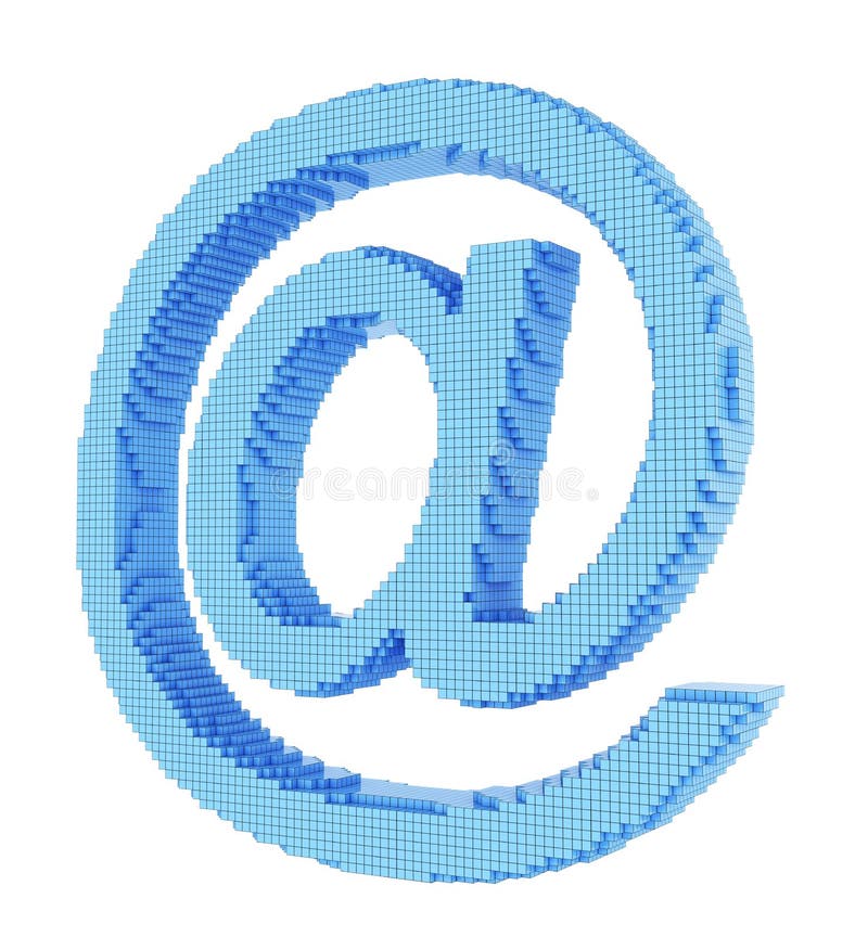 Pixel email symbol stock illustration. Illustration of rendering - 11935088