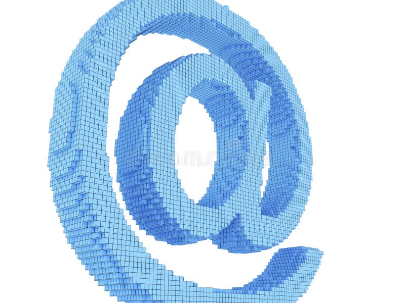 Pixel email symbol stock illustration. Illustration of rendering - 11935088