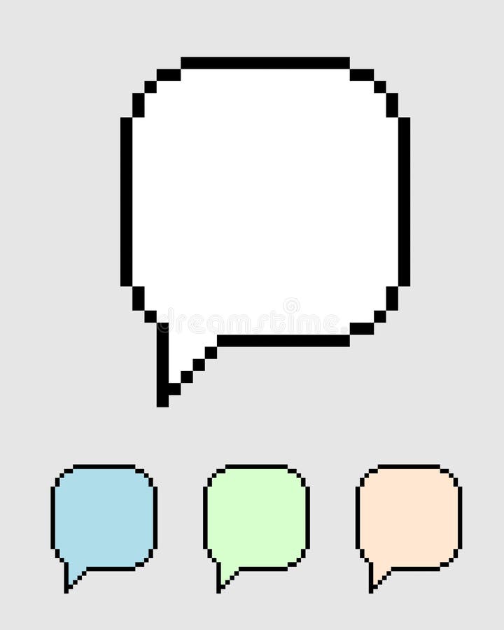 Pixel Empty Bubble Text. Vector Illustration of Pixel Art Stock Vector ...