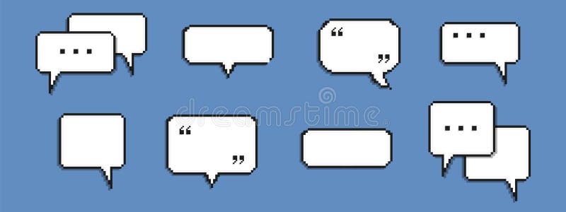 Pixel Empty Speech Bubble. Chat Speech. Communication Box. Dialog Cloud ...