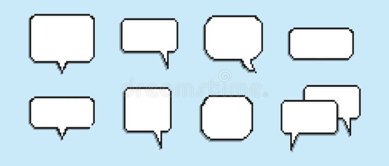 Pixel Empty Speech Bubble. Chat Speech. Communication Box. Dialog Cloud ...