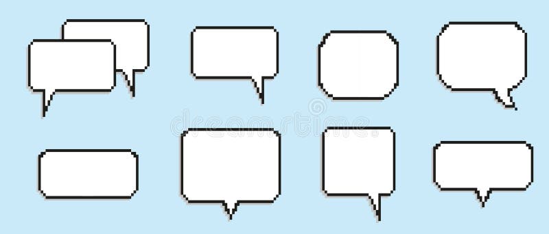 Pixel Empty Speech Bubble. Chat Speech. Communication Box. Dialog Cloud ...